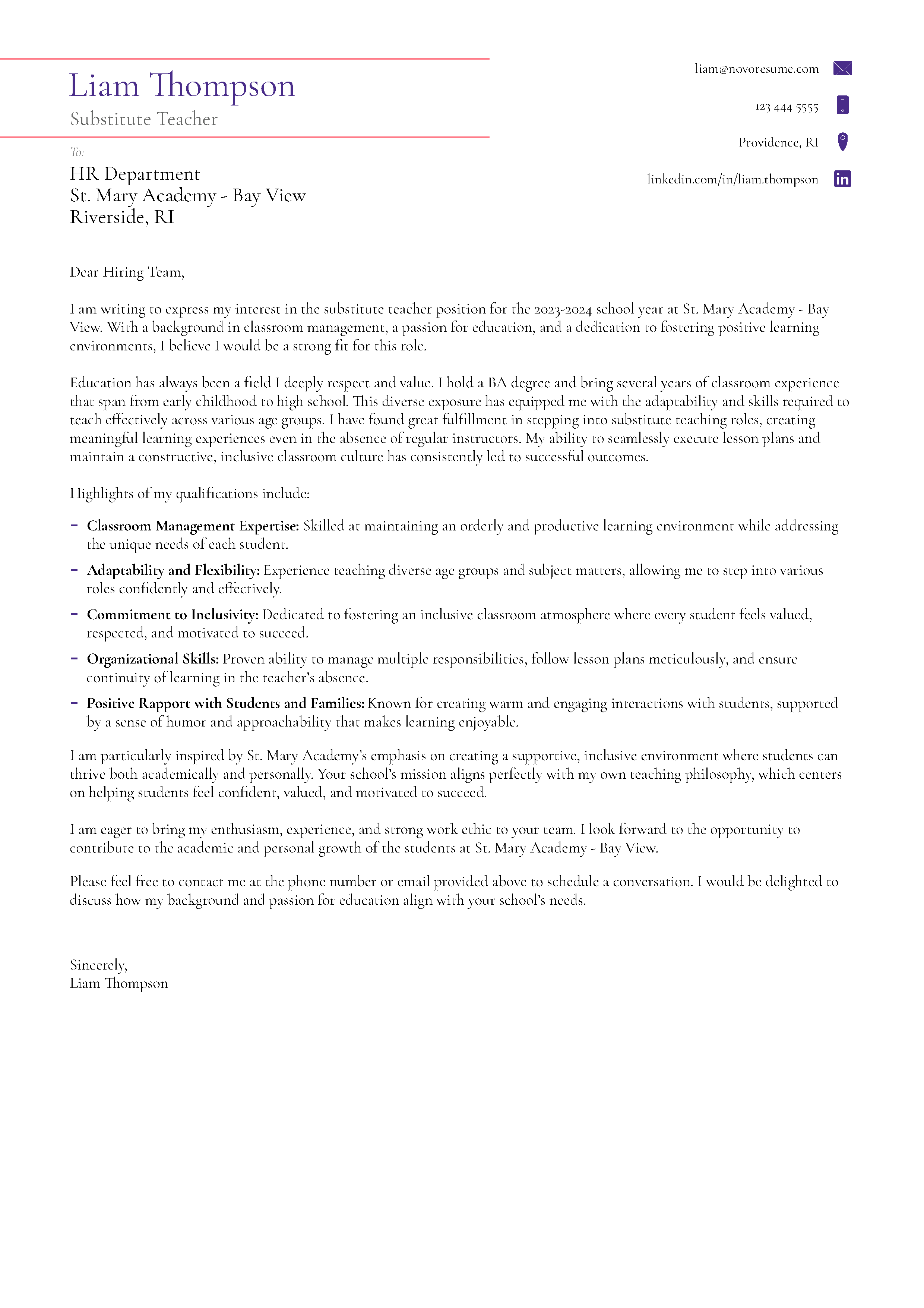Cover Letter Template For Students